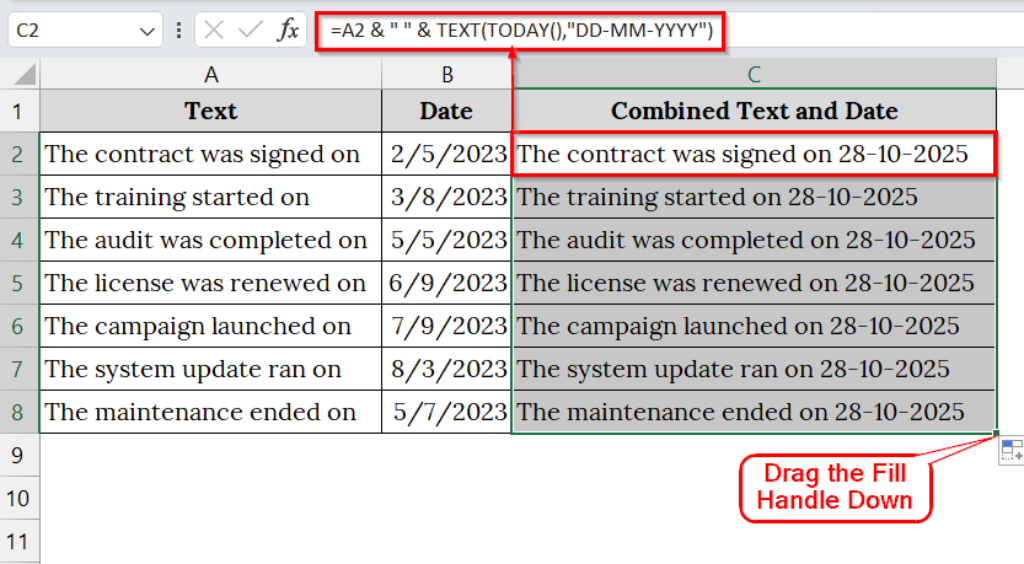 How to Combine Date and Text in Excel (4 Suitable Methods) - Excel Insider