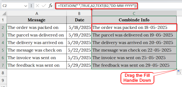 How to Combine Date and Text in Excel (4 Suitable Methods) - Excel Insider