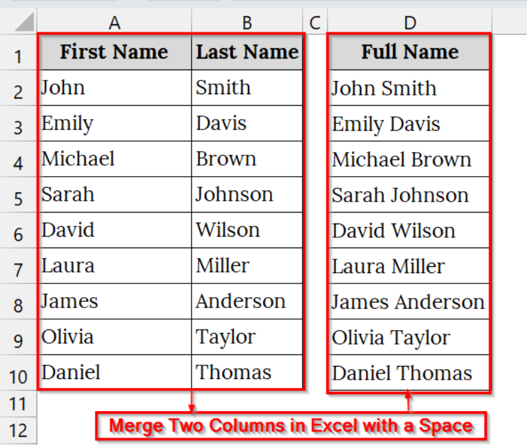 How to Merge Two Columns in Excel with a Space (4 Easy Ways) - Excel ...