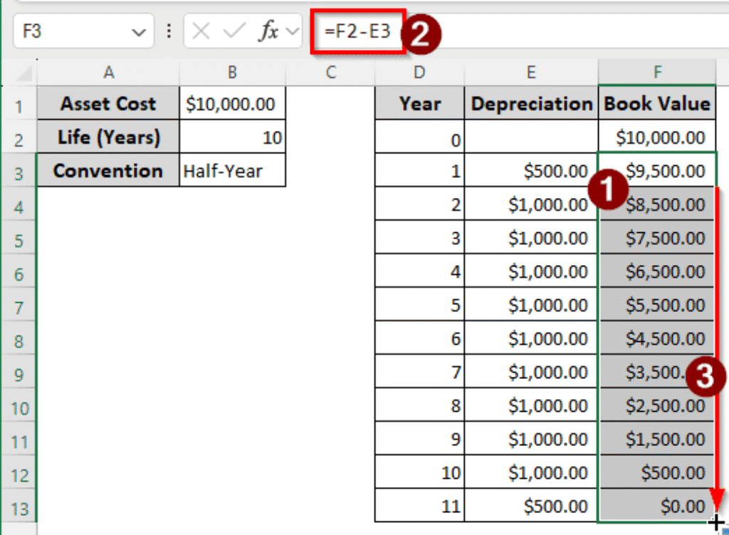 How to Calculate MACRS Depreciation in Excel (3 Examples) - Excel Insider