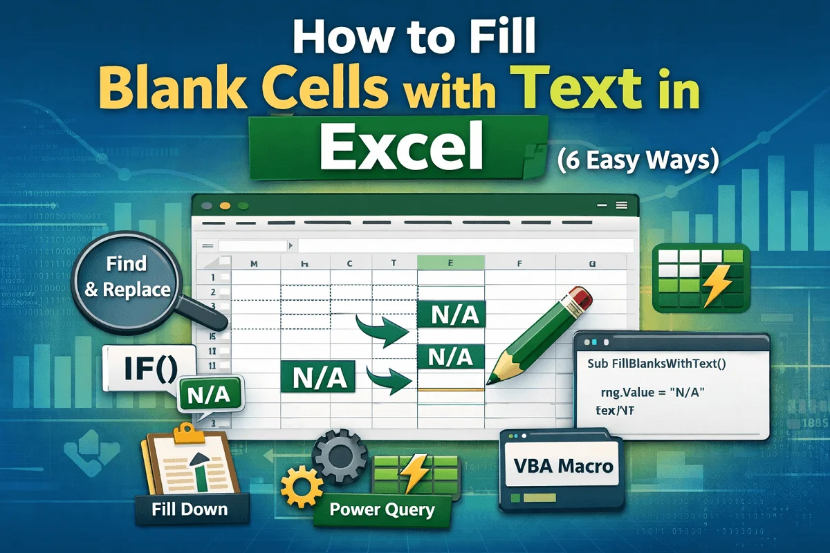 How to Fill Blank Cells with Text in Excel (6 Easy Ways) - Excel Insider
