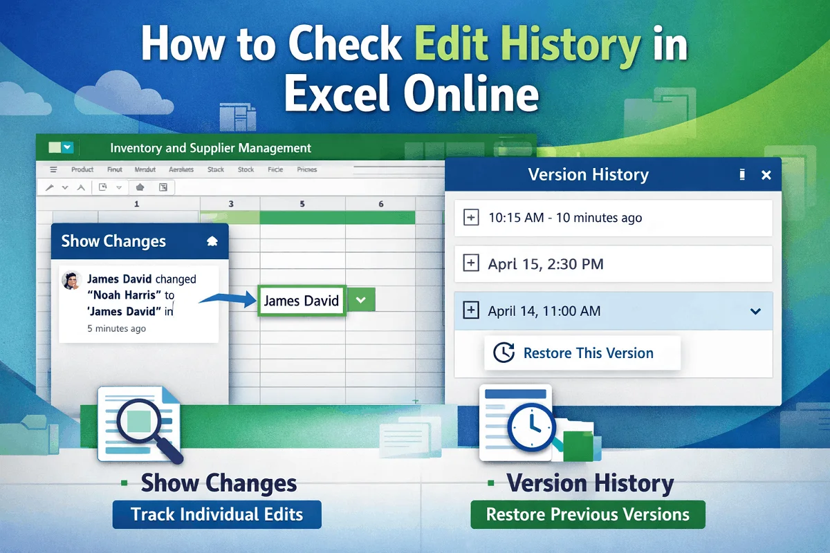 How to Check Edit History in Excel Online (2 Quick Ways) - Excel Insider