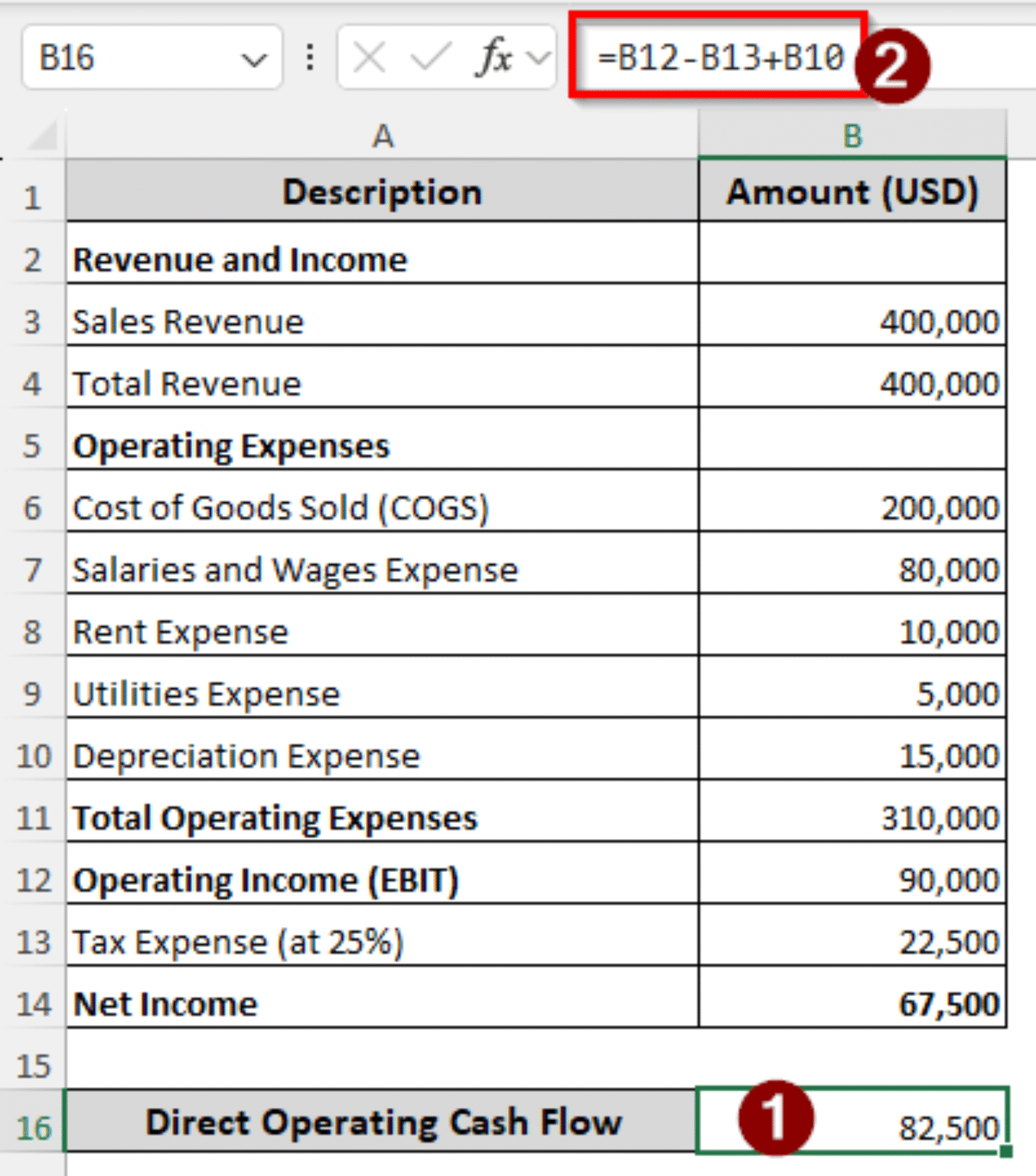 How to Calculate the Operating Cash Flow in Excel (3 Examples) - Excel ...