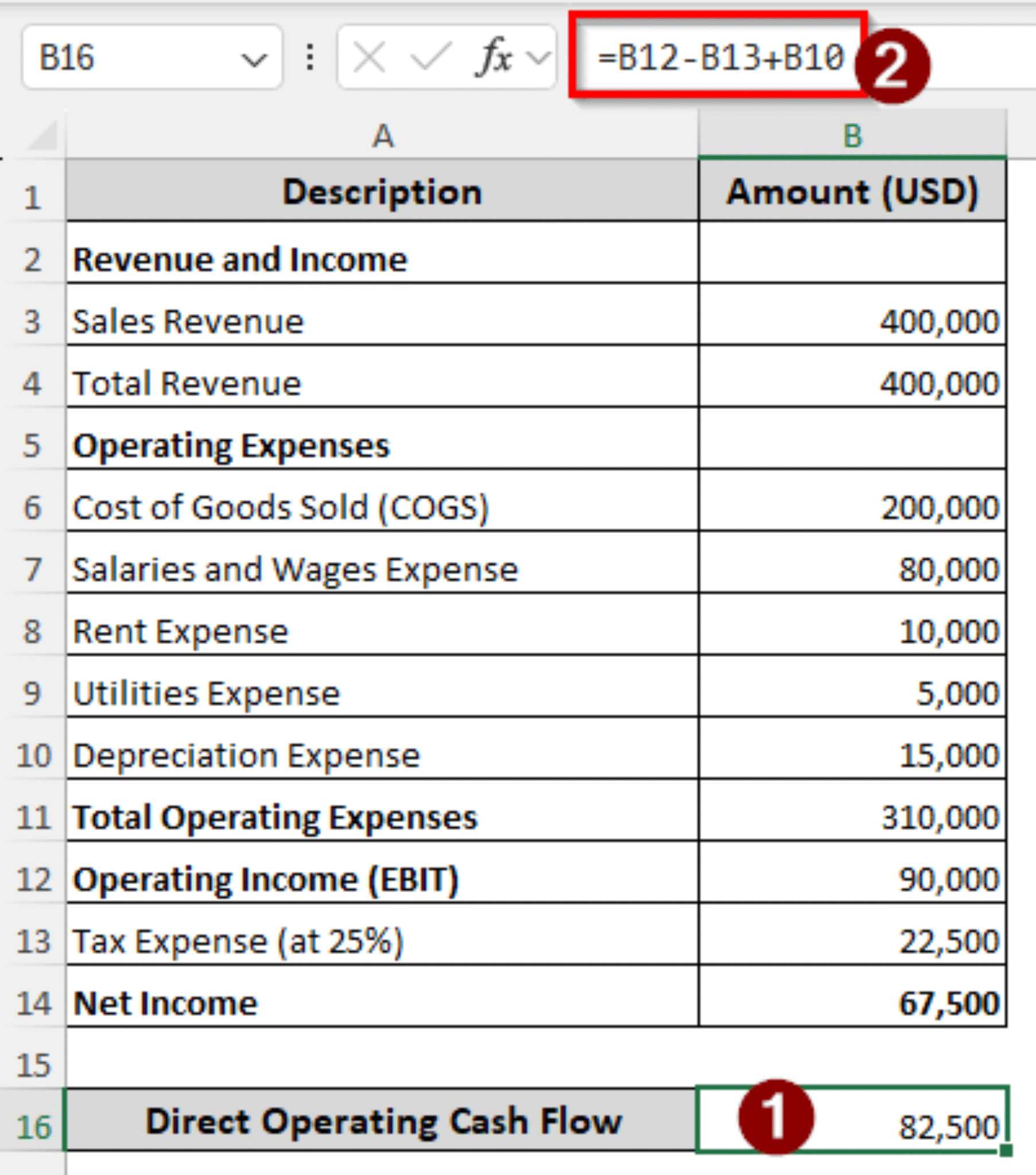 How to Calculate the Operating Cash Flow in Excel (3 Examples) - Excel ...