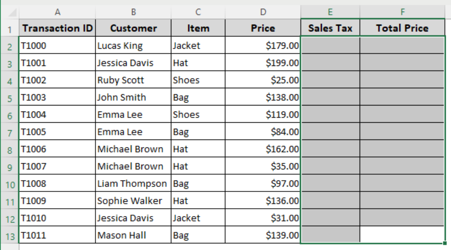 How to Use Sales Tax Formula in Excel (Including VBA) - Excel Insider