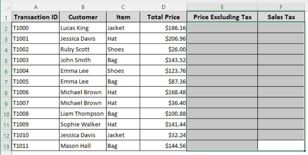 How to Use Sales Tax Formula in Excel (Including VBA) - Excel Insider