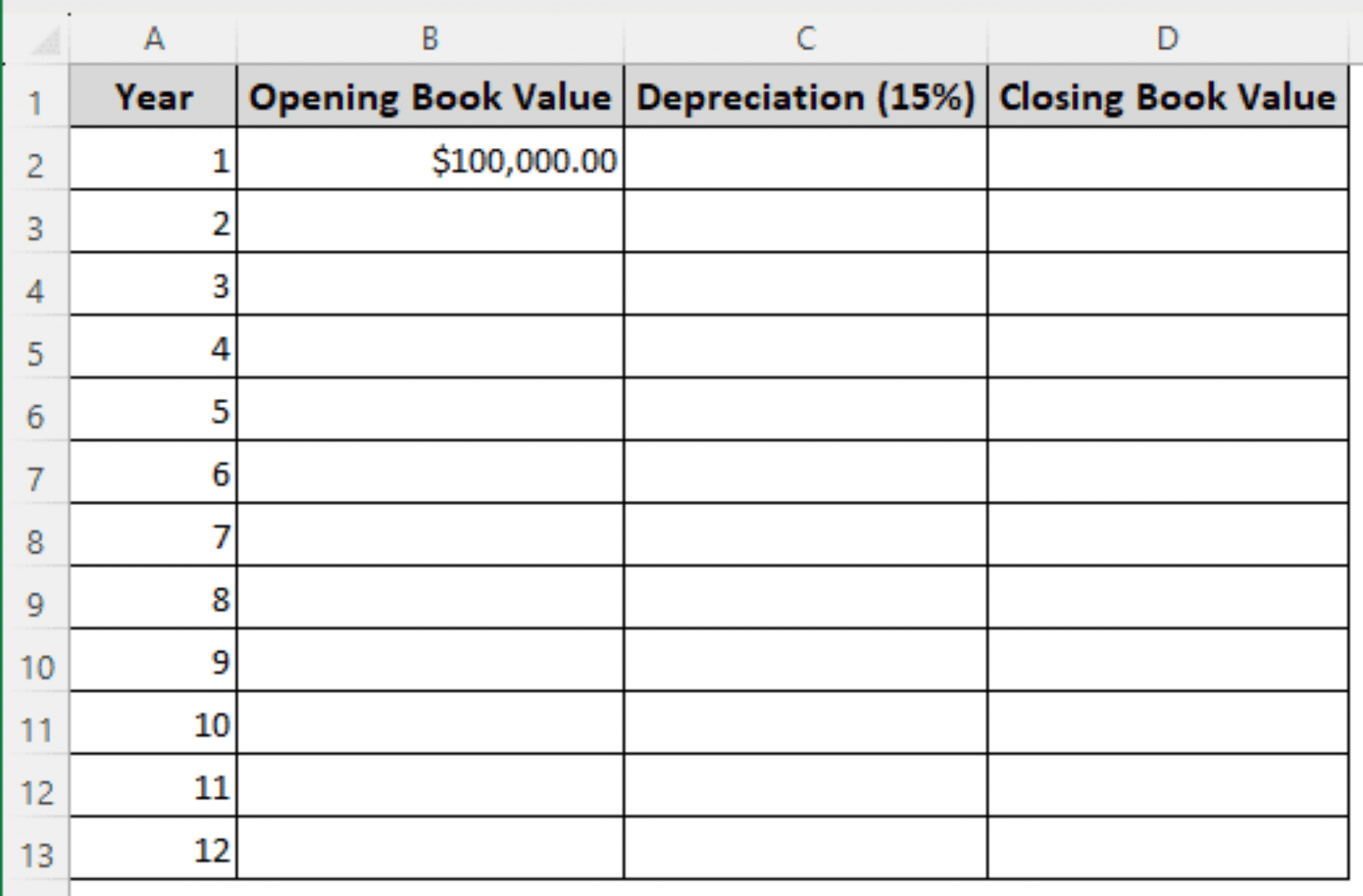 How to Calculate Depreciation Using the WDV Method in Excel - Excel Insider