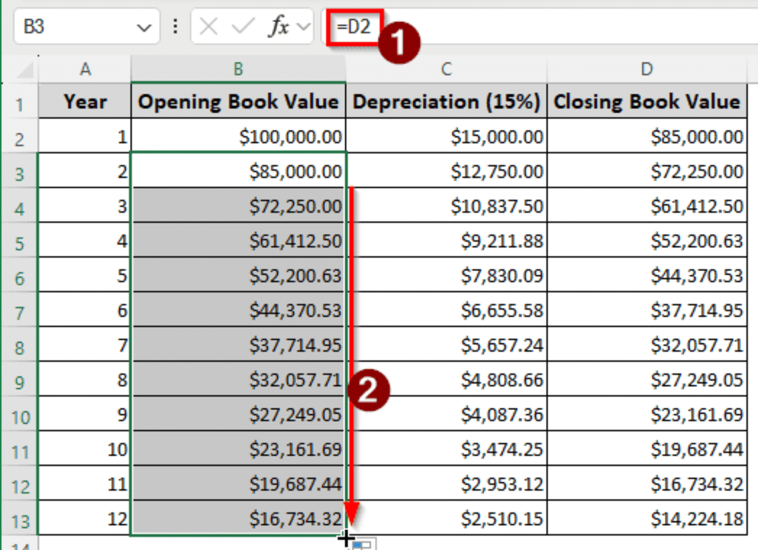 How to Calculate Depreciation Using the WDV Method in Excel - Excel Insider