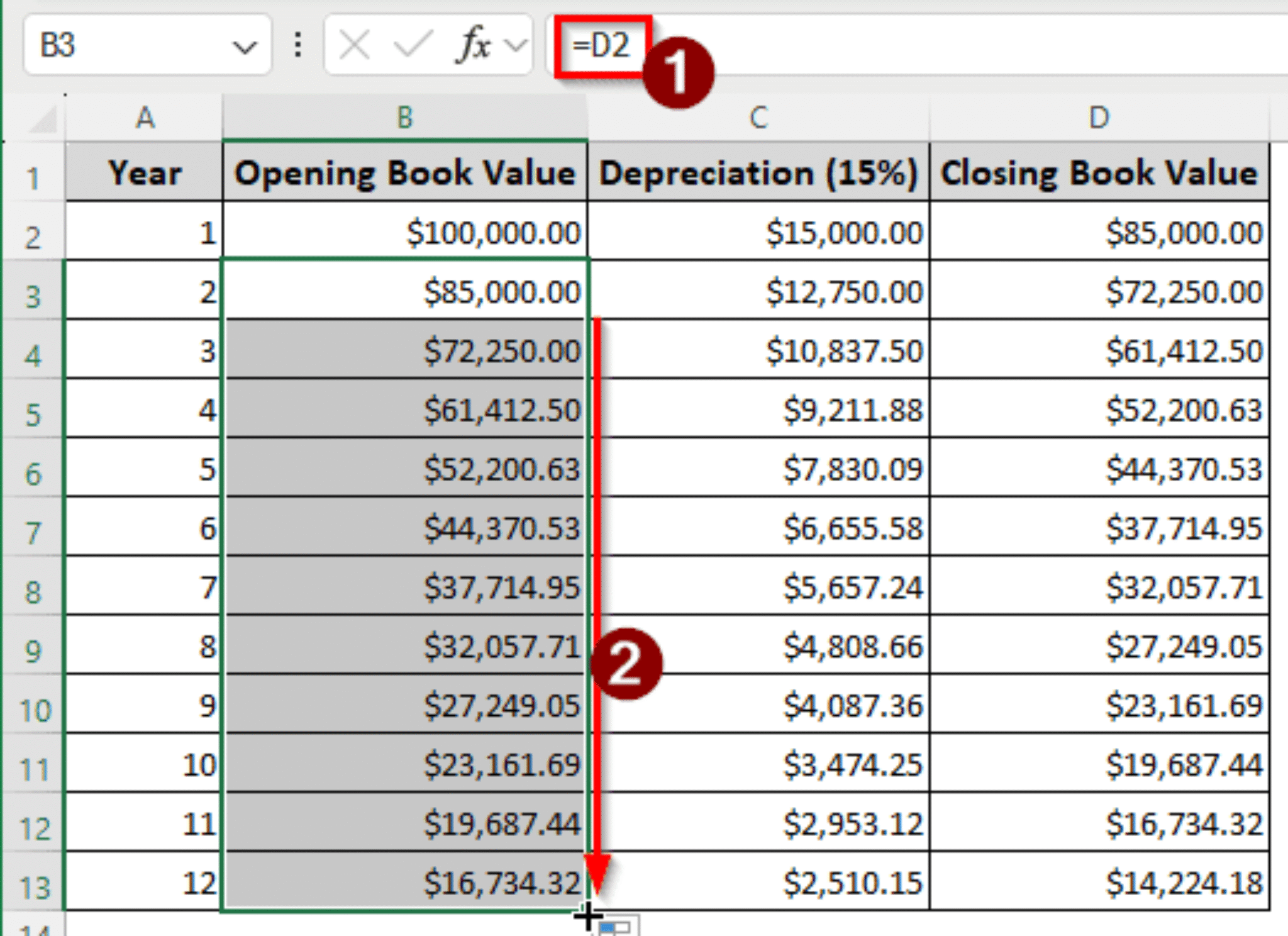 How to Calculate Depreciation Using the WDV Method in Excel - Excel Insider