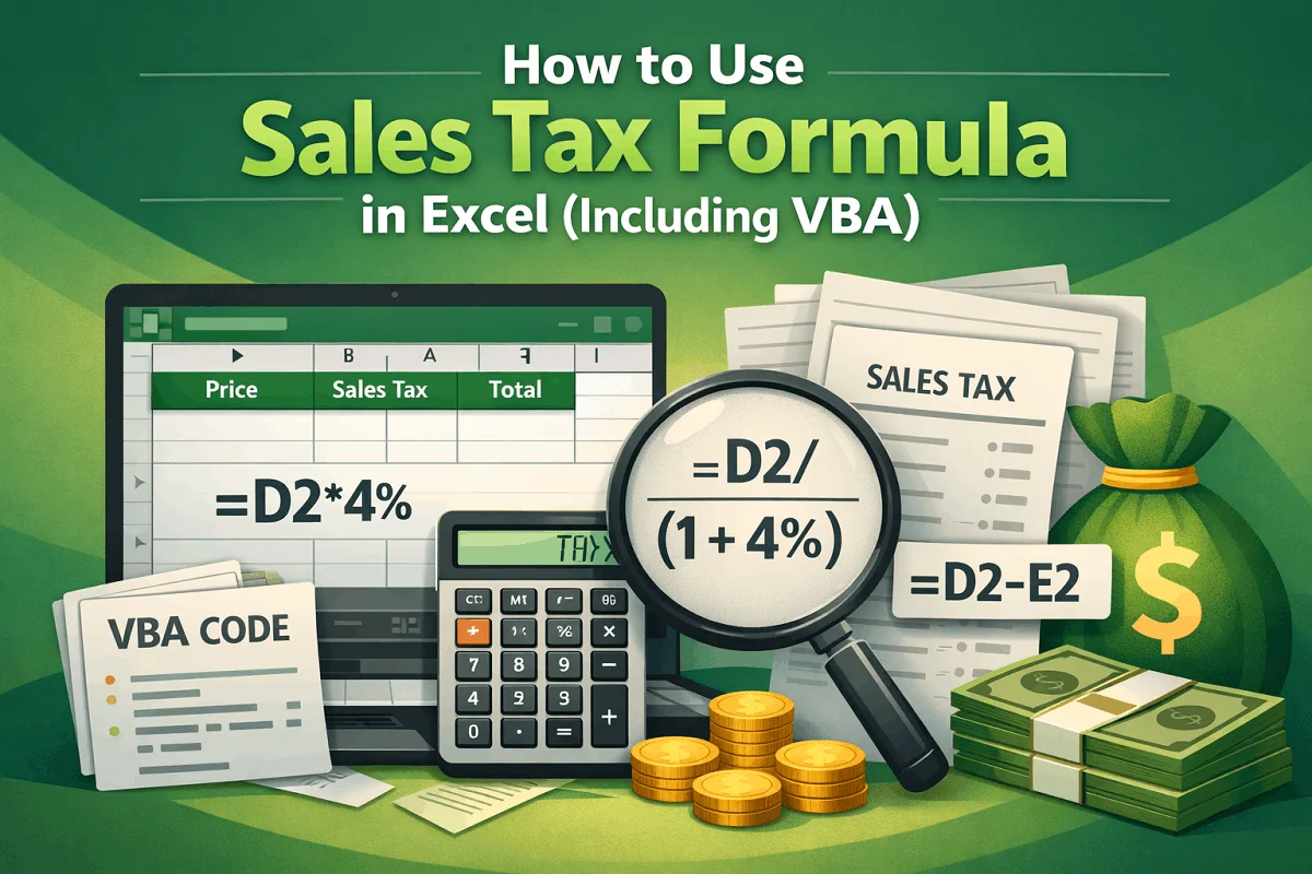 How to Use Sales Tax Formula in Excel (Including VBA) - Excel Insider